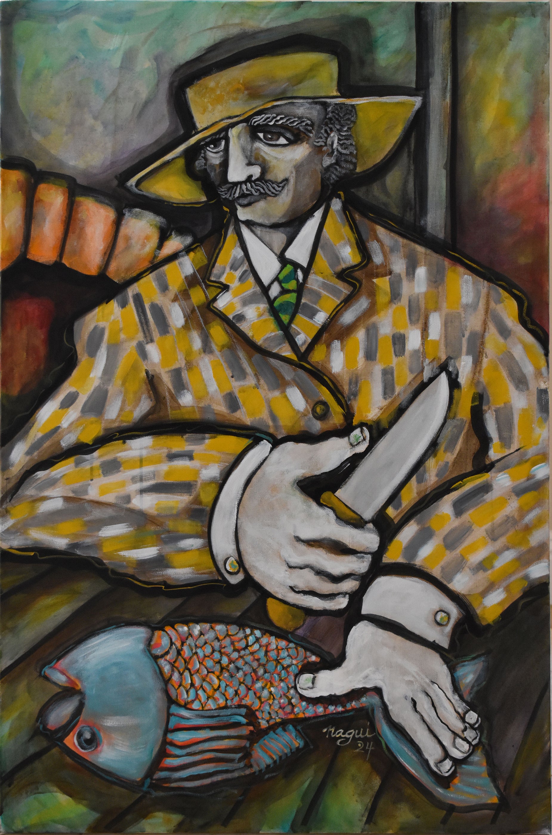 The Fishmonger: Original Artwork by Nagui Achamallah | FASTFRAME Fine Art